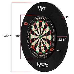 Viper by GLD Products Defender Dartboard Surround Wall Protector , Black