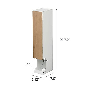 YAMAZAKI Home Dispenser-Bathroom Storage Holder Stand | Steel + Wood | Tall | Toilet Paper Stocker, Ash