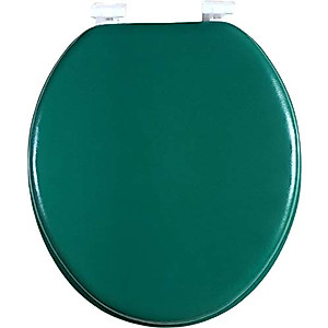 J&V Textiles Soft Round Toilet Seat With Easy Clean & Change Hinge, Padded (Hunter Green)*