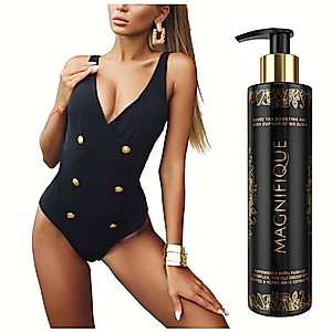 Onyx Magnifique Indoor & Outdoor Tanning Lotion with Bronzer and Accelerator - Bronzing Lotion for Dark Tan Result - Luxury Tanning Lotion with Push-Up Complex Coffee Blend - Lightweight Formula