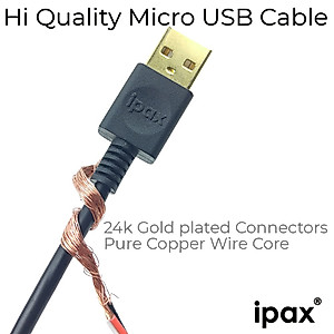 2x 1Ft Short Micro-USB to USB2.0 Fast Charging Cable Cord Compatible with Samsung Galaxy S7 S6 Edge Plus CDMA LTE, S4 i9190/i9192/I9195/i9195i, S3/S2/J7/J5/J3/J2/A7/A5/A3, Motorola Nexus6 Nexus7