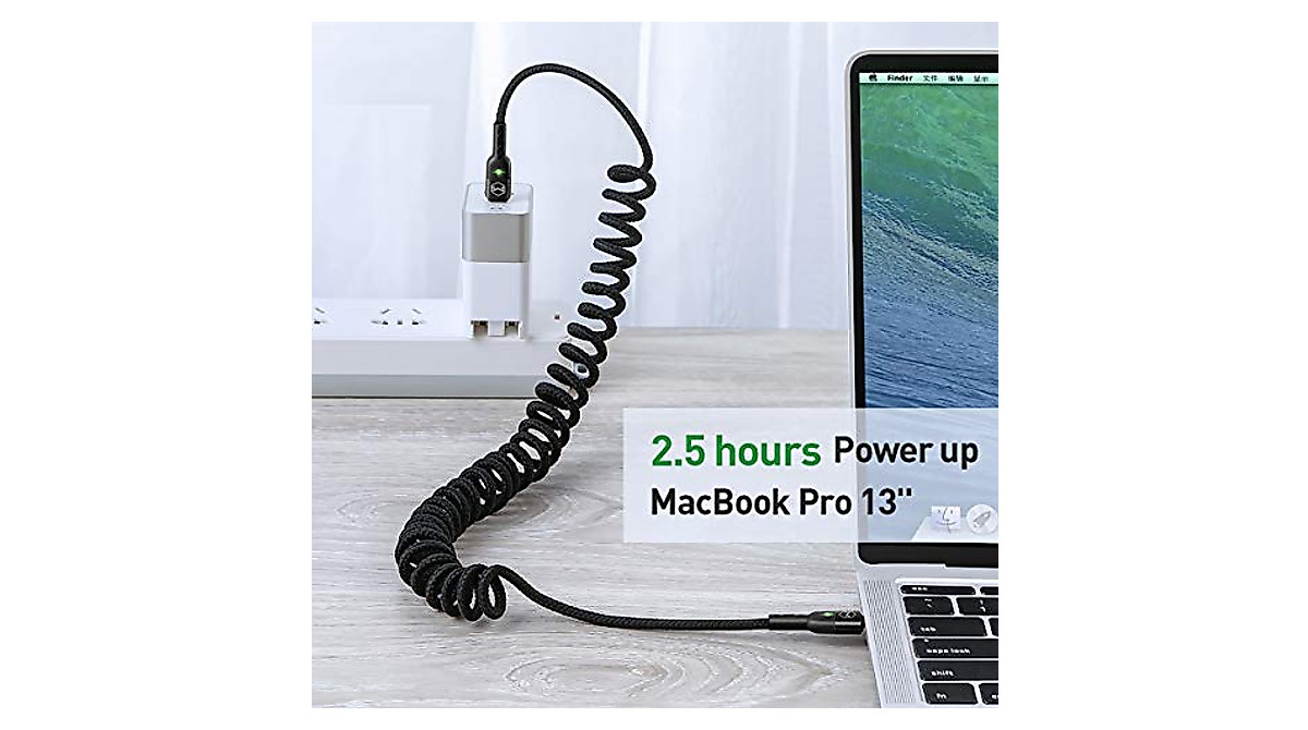 Scalable Coiled USB C to USB C Cable - 60W PD Fast Charge
