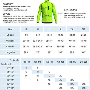 Wulibike Cycling Jackets for Men, Reflective Running Jacket Men Winter Cycling Clothing