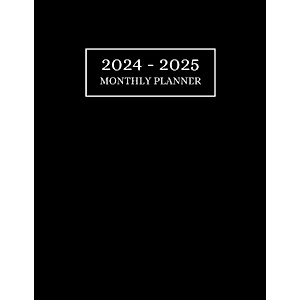 2024-2025 Monthly Planner: A Large Minimalist Two Year Planner with Black Cover: (January 2024 to December 2025)
