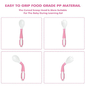 Vicloon Suction Plates for Baby, Silicone Suction Dishware Plate with Spoon and Fork,Toddler Plates Bear Shape,Divided Plates Stay Put with Suction Feature, Silicone Grip Dish for Dishwasher(Pink)