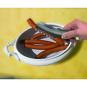 Fackelmann 7.5" Stainless Steel Spaghetti Serving Tongs, Silver