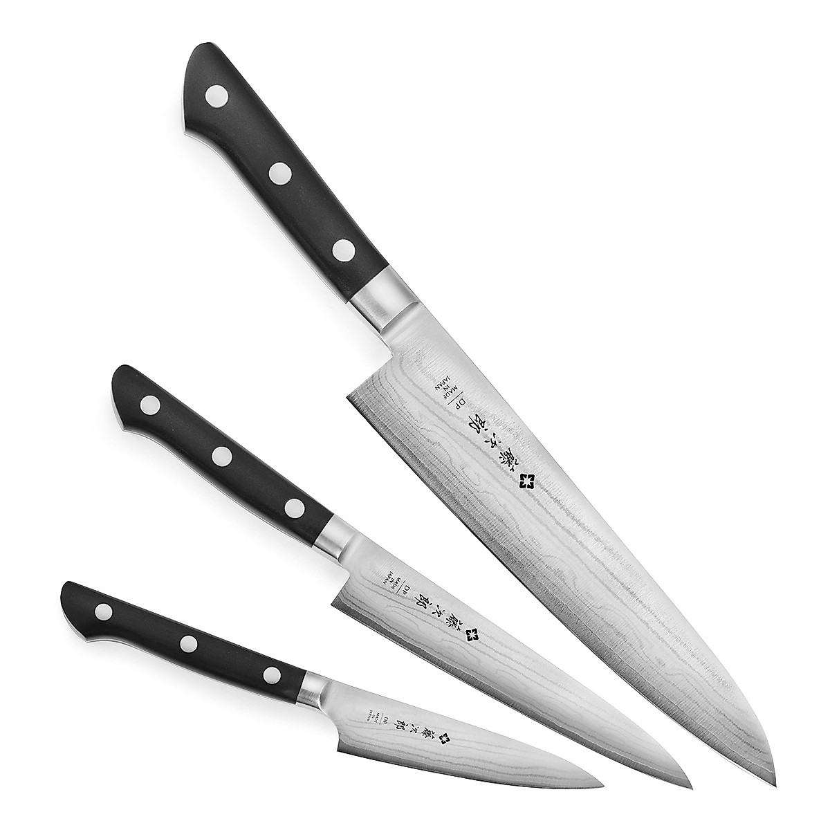 Tojiro DP Damascus 3-piece Knife Set
