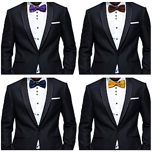 DanDiao 20 Pcs Elegant Pre-tied Bow ties Formal Tuxedo Bowtie Set with Adjustable Neck Band,Gift Idea For Men And Boys, Medium