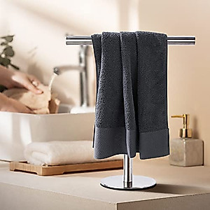 Bathroom Hand Towel Holder Stand，T-Shape Hand Towel Holder Stand SUS304 Stainless Steel for Bathroom，Kitchen or Vanity Countertop