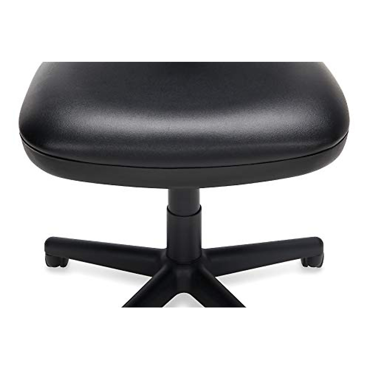 OFM, Black Straton Vinyl Office Chair With Lumbar Support, Adjustable Back & Seat Height, 250lb Max Weight With Wheels for Computer/Desk, Mid Back
