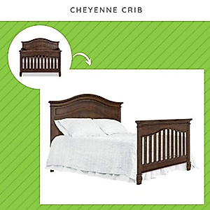 CC KITS Full-Size Conversion Kit Bed Rails for Evolur Cribs (Antique Brown)