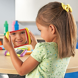 Learning Resources All About Me 2 in 1 Mirrors - 6 Pieces, Ages 18+ Months, Toddler Social Emotional Learning Toys, Mirror for Kids