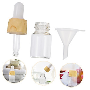 SHERCHPRY 20pcs With and Liquid Funnels Cosmetic Funnel Travel Containers Clear Empty Frosted Mini Essential Perfume Jars Dropper Sample Ml Refillable Bottles Essence for Bottle
