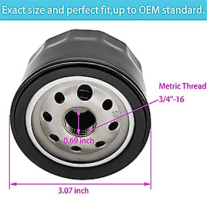 KIE 696854 Oil Filter,Lawn Mower Oil Filter Compatible with John Deere AM125424,Kawasaki 49065 7007