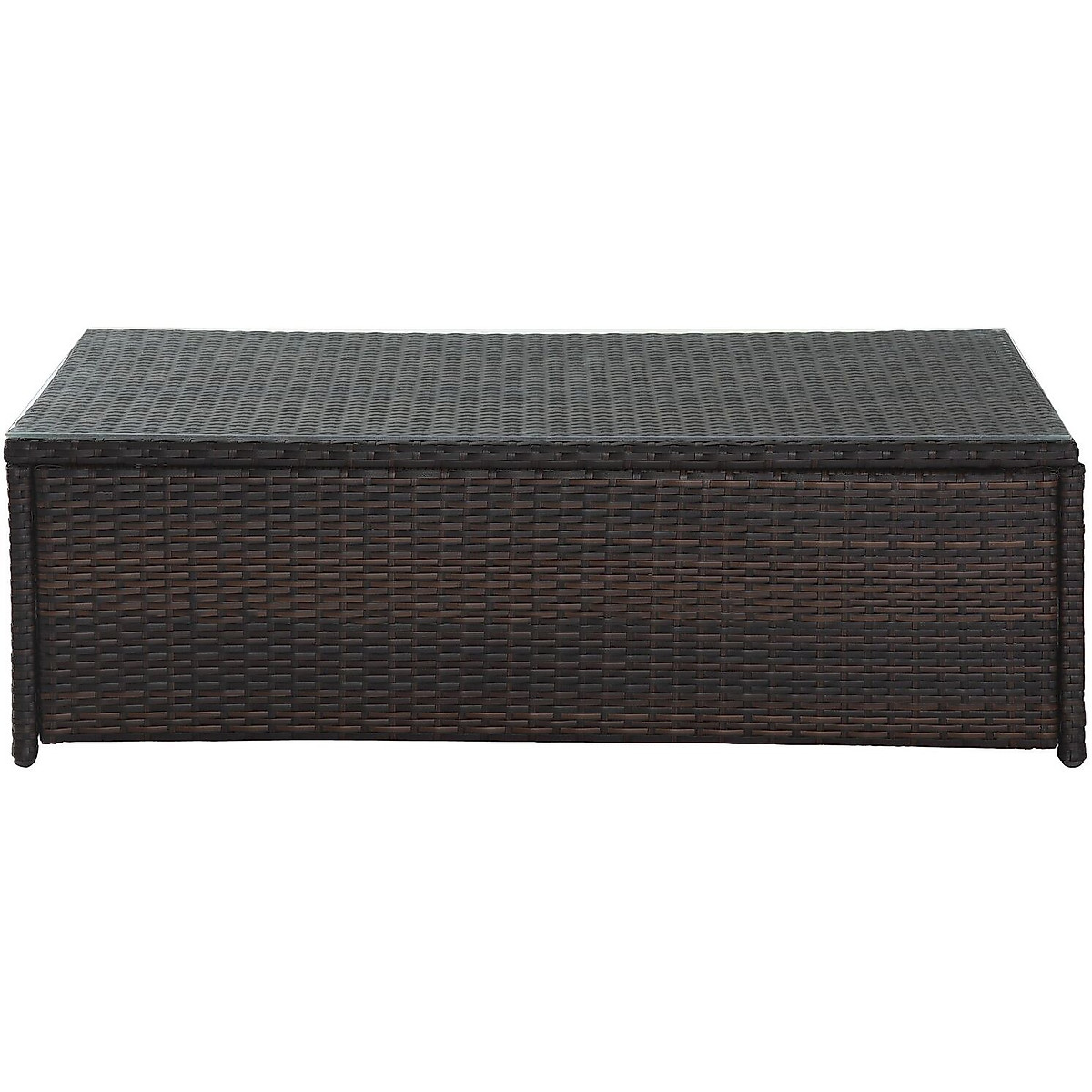 Crosley Furniture Palm Harbor All Weather Rattan Wicker Outdoor Coffee Table for Patio, Deck, Porch, Brown