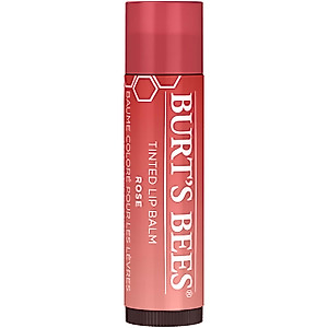 Burt's Bees 100% Natural Tinted Lip Balm, Rose with Shea Butter & Botanical Waxes, 0.15 Oz
