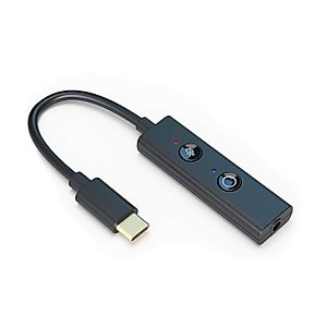 Creative Sound Blaster PLAY! 4 Hi-res External USB-C DAC and Sound Adapter Ft. VoiceDetect Auto Mic Mute/Unmute, Two-way Noise Cancellation, Bass Boost/Dynamic EQs, for Video Calls on Windows PC