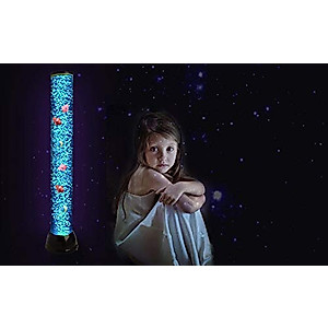 Lightahead Extra Large 32 Inches LED Fantasy Bubble Fish Tube Fake Aquarium with 7 Color Light Effects & Remote Control. The Ultimate Sensory Lamp.