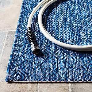 SAFAVIEH Courtyard Collection 2'3' x 8' Navy CY8520 Indoor/ Outdoor Patio Backyard Mudroom Runner Rug