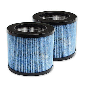 PUREBURG Replacement True HEPA Filters Compatible with TOPPIN TPAP002 HEPA Air Purifier Comfy Air C1, Part# TPFF002,4-Stage Filtration High-efficiency Activated carbon, 2-Pack