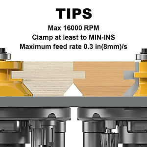 XDENGP 2 PCS 1/2 Inch Shank Tongue and Groove Router Bit Set Flooring, Shaker Style Tongue Groove V Notch Wainscotting Boards Panel and Flooring Matched Edge Banding Milling Router Bit Set Complete