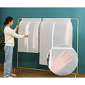 AKWFUNZ Hanging Clothes Bag Transparent and Large Capacity for Keeping Clothes Clean (Small)