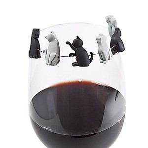 Libcflcc Heat-Resistant Silicone Tea Bag Clips Set of 6 Cartoon Cat-Shaped Reusable Holders for Bags Drink Markers Food 6pcs