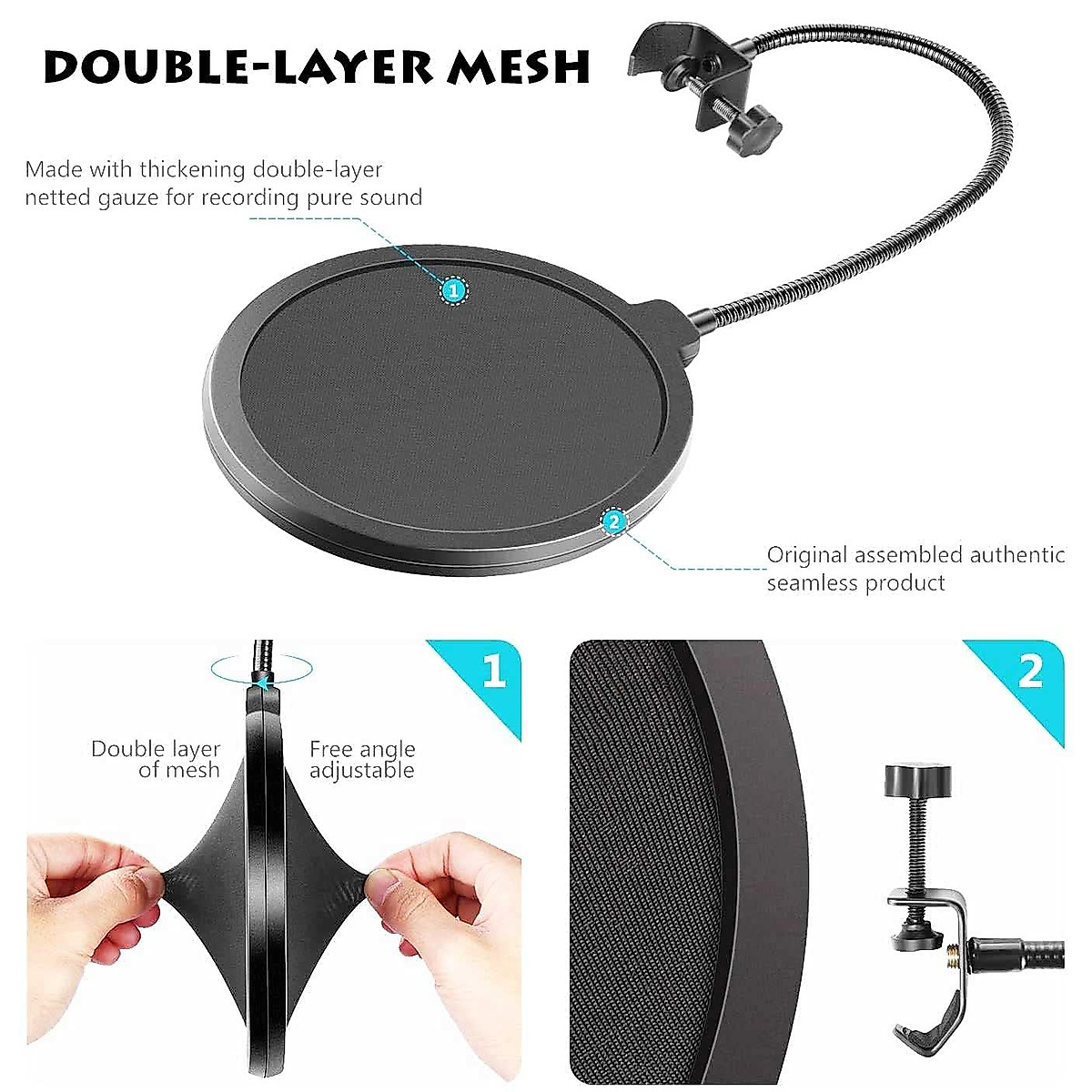 HyperX Newest QuadCast S - RGB USB Condenser Microphone for PC, PS4, Mac, Gaming, Streaming, Podcasts, Twitch, YouTube with GalliumPi Pop Filter