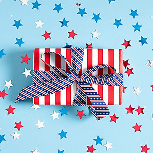 Whaline 12Pcs Patriotic Cotton Fabric Bundles 18 x 22 Inch Star Firework Fat Quarters 4th of July Quilting Patchwork Squares Independence Day Sewing Fabrics for DIY Handmade Crafting Home Party Decor