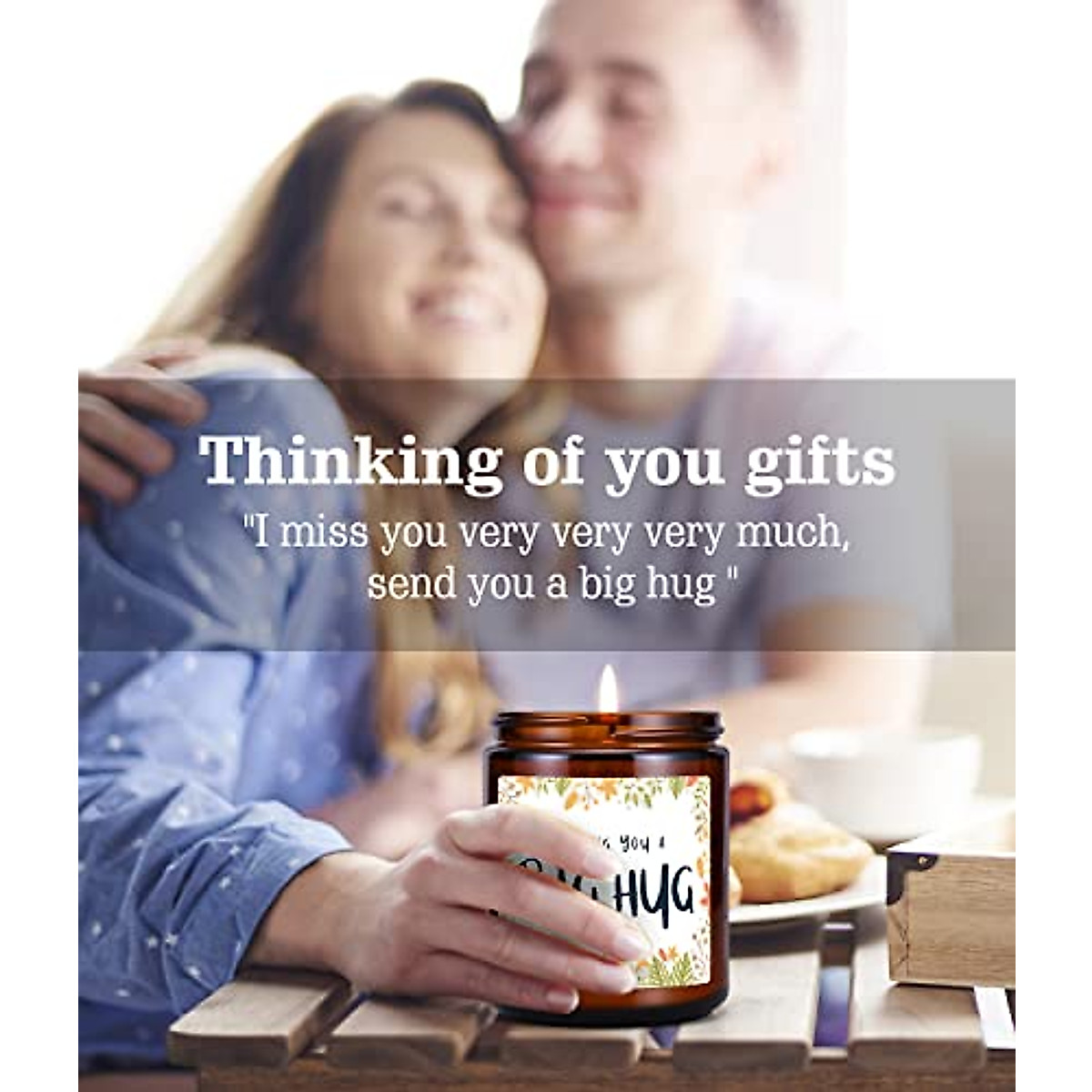 CINGUE Lavender Scented Hug Candle Gift for Women Thinking of You Gifts Unique Friendship Present for Best Friend BFF Bestie Mom Sister Men Female Coworker Relaxation Presents for Birthday Christmas