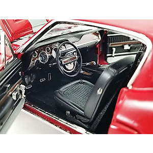 1968 Shelby GT500 KR Restomod Candy Apple Red w/Silver Met. Stripes New School Ltd Ed to 1254 Pieces 1/18 Diecast Model Car by Acme A1801850
