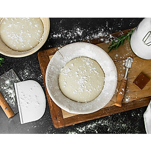 Proofing Set, by Kook, Sourdough Bread, 2 Rattan Banneton Baskets, 2 Basket Covers, Metal Scraper, Plastic Scraper, Scoring Lame, 5 Blades and Case, Round Shape