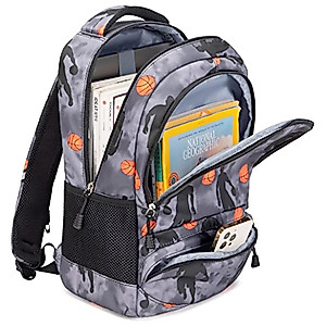 BYPTNF Backpack for Boys Student School Bookbag Kids Heavy Duty Waterproof Durable Multi-Pocket for Elementary Travel Large (A-Grey)