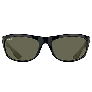 Ray-Ban BALORAMA RB4089-601/58 POLARIZED Sunglasses Black w/Green Lens 62mm
