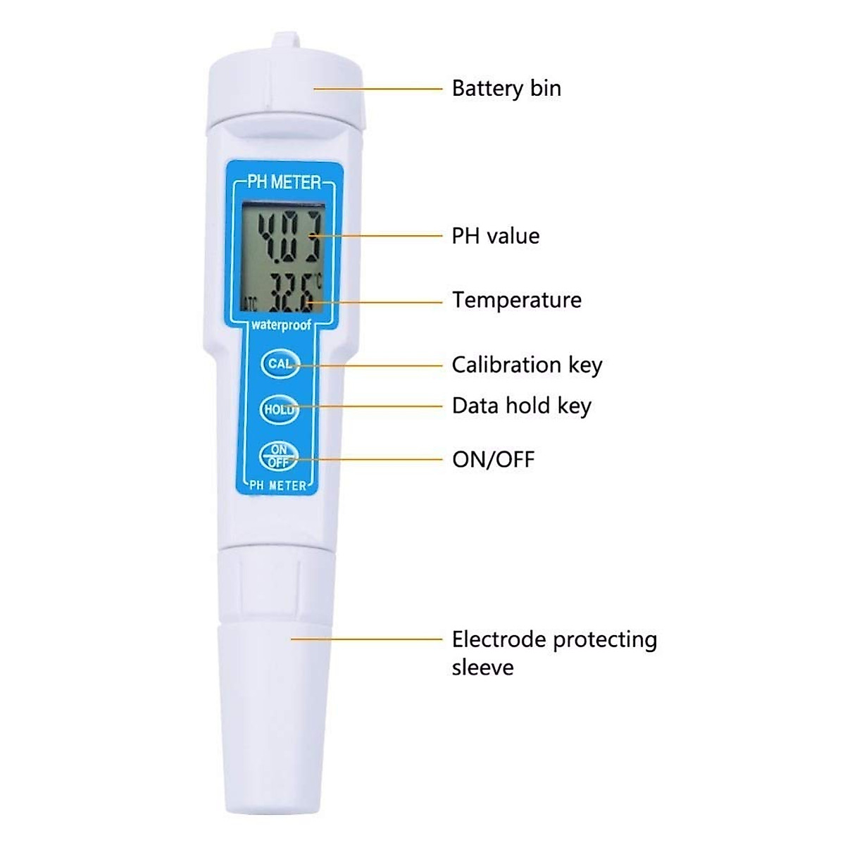 Y-LKUN Water Quality Meter Waterproof High Precision Digital LCD PH Meter Acidometer Soil Aquarium Pool Water Analyzer Tool Measuring Tool Moisture Meter
