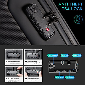 BANGE Anti Theft Business Laptop Backpack Fits 15.6 Inch Notebook,Smart Work Backpack with USB Charging Port for School Office College Airplane