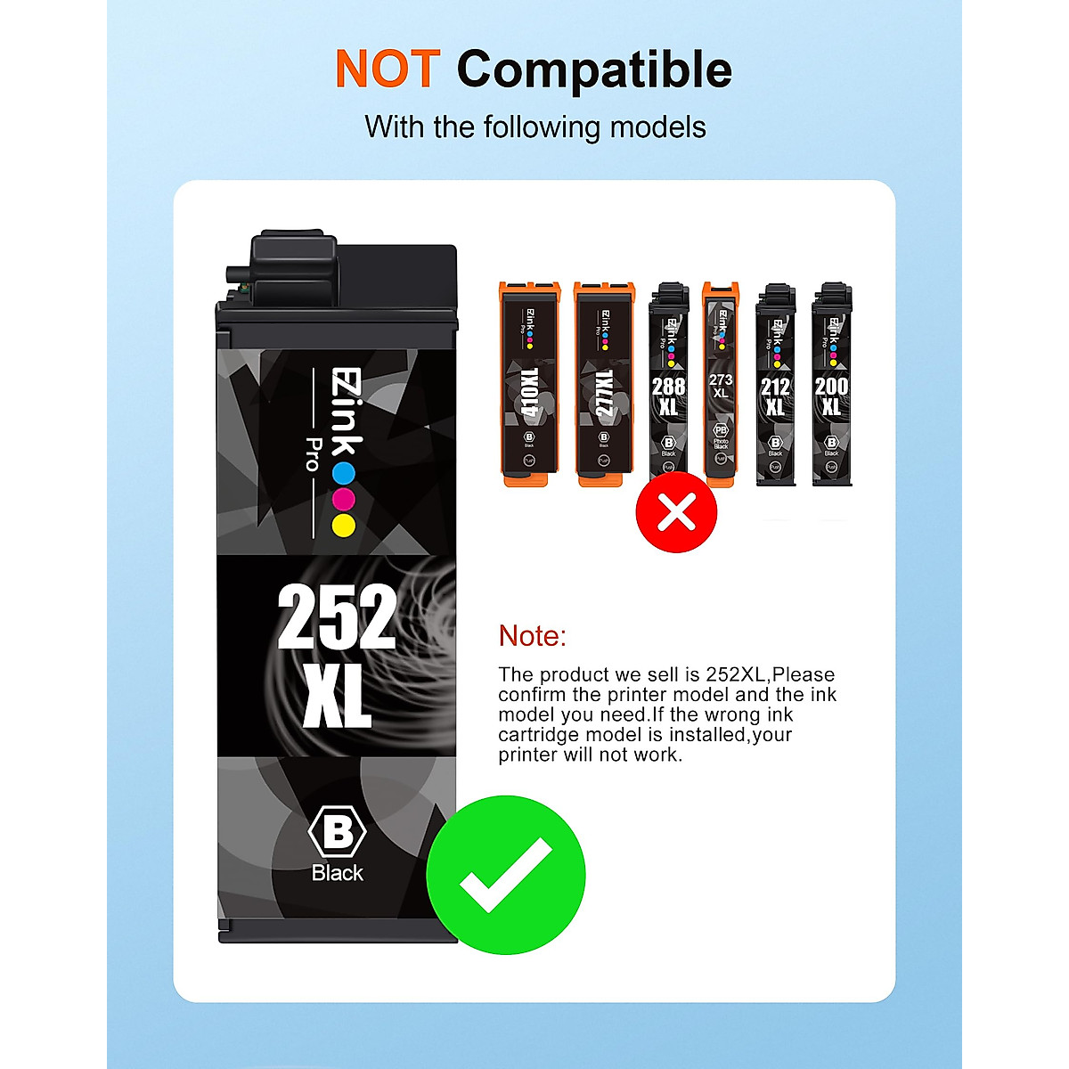 E-Z Ink Pro 252XL Remanufactured Ink Cartridges Replacement for Epson 252 T252 XL for Workforce WF-7720 WF-3640 WF-7710 WF-3620 WF-7210 WF-7110 WF-7610 WF-7620 (2 Black 1 Cyan 1 Magenta 1 Yellow)