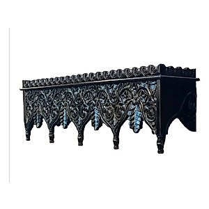 Generic Blackperlcrafts by Wood Wooden Shelf Home Decor Carving Wall Shelf/Handcarved Wall Bracket Wood/Unique Hand Carved Wall Shelf/Wood Carving Wall Shelf Gift, 30x6x9 Inch