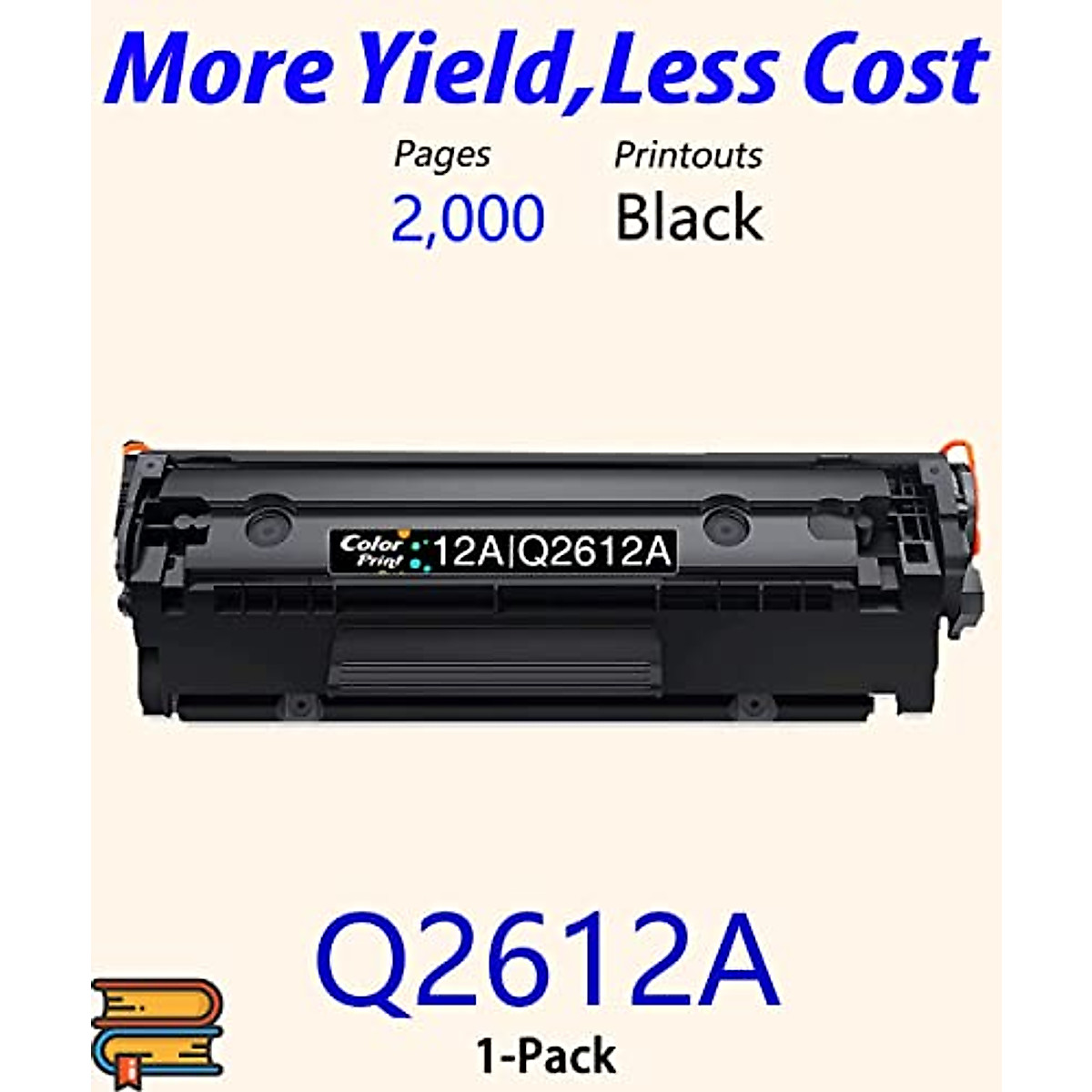 ColorPrint Compatible 12A Toner Cartridge Replacement for HP Q2612A 2612A Used for Laser Jet Pro 1010 1020 1022n 3052 MFP 3055 MFP M1120 MFP M1005 MFP 3380 MFP 3050 MFP M1319f Printer (1-Pack, Black)