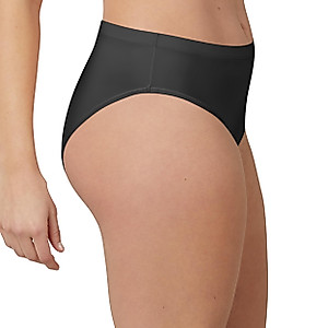 Maidenform Women's Hi-Cut Underwear, Barely There Invisible Look High-Waisted Panty, 3-Pack, Black/Black/Black