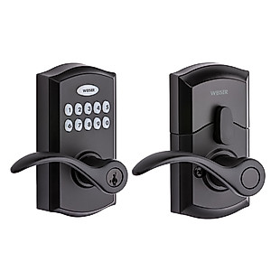 Smartcode Electronic Commercial Deadbolt - Matte Black, Keyless Entry + Keypad with Lever