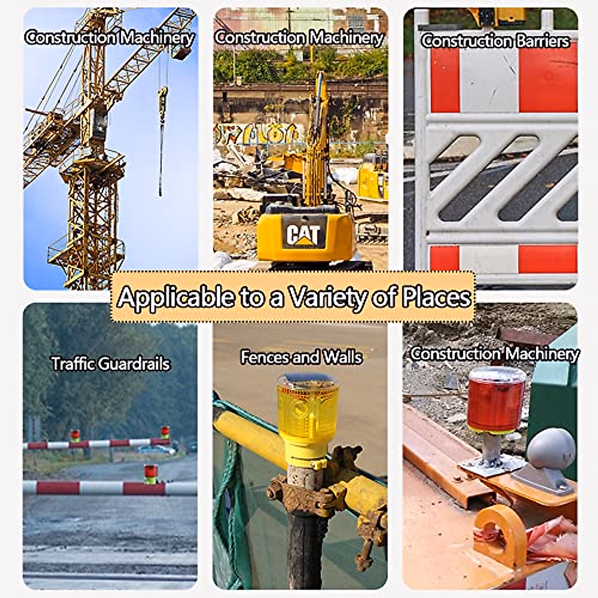 LEDHOLYT Solar Strobe Warning Light, Super Bright Solar Emergency Strobe Warning Light, Flashing Barricade Safety Road Construction Traffic Flashing Light IP48 Waterproof (Red)