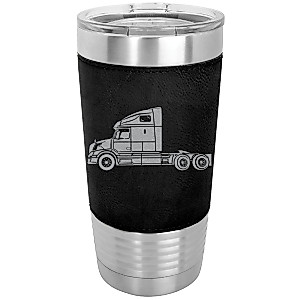 20oz Vacuum Insulated Tumbler Mug, Truck Cab, (Faux Leather, Black)