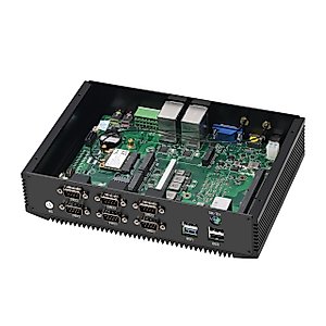 KINGDEL i5 8th Gen. CPU Desktop Computer, Office Computer with 8GB RAM, 128GB SSD, 6xCOM, 4xUSB 3.0, 4xUSB 2.0, 2xLAN, GPIO, HD Port, VGA, Fanless