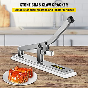 VEVOR Stone Crab Cracker with 2 Seafood Picks, Aluminum & Stainless Steel Construction Shellfish Shucker, Seafood Tools Set for Lobster and Crab Legs