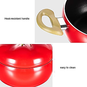 Enamel Cast Iron Stock Pot,Nonstick Soup Pot Pasta Can,Cute Vegetable Shape,Multifunction Cooking Pot with Handles