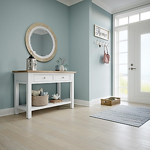 FRANKLIN BRASS Scroll Wall Mounted Pure White 27 in. Coat Rack, 5 Nickel Hooks, B46714K-PMN-R