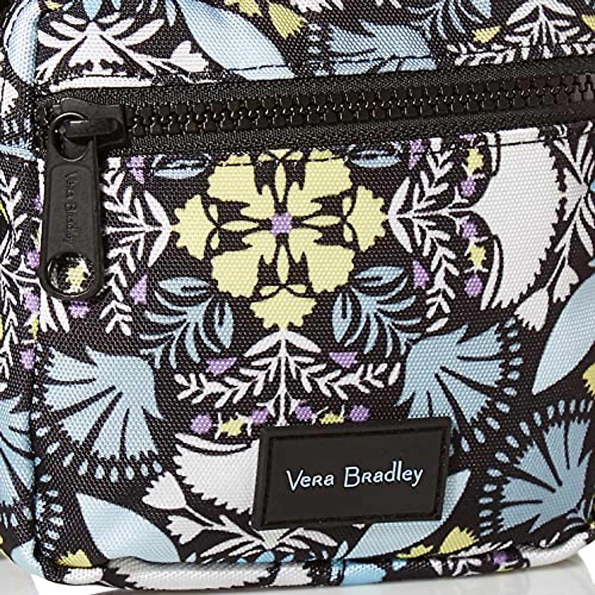 Vera Bradley Women's Recycled Lighten Up Reactive Convertible Belt Bag Sling Crossbody Bag, Plaza Medallion, One Size
