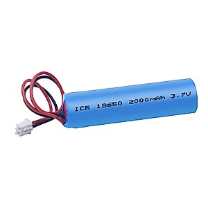 AUDEEKON 3.7Volt Lipo Battery 2000mAh Rechargeable Battery Pack with Wire and JST Connector, ICR18650 Battery 2000mah 3.7v Replacement Batteries for Electronics, Toys, Lighting, Equipment