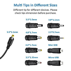 Powseed 3V 4.5V 5V 6V 7.5V 9V 12V Universal AC Adapter 12W AC/DC Power Adapter for Household Elecronics Pedals Routers Speakers CCTV Cameras Smart Phone USB Hub GPS Tablet Recorder etc.
